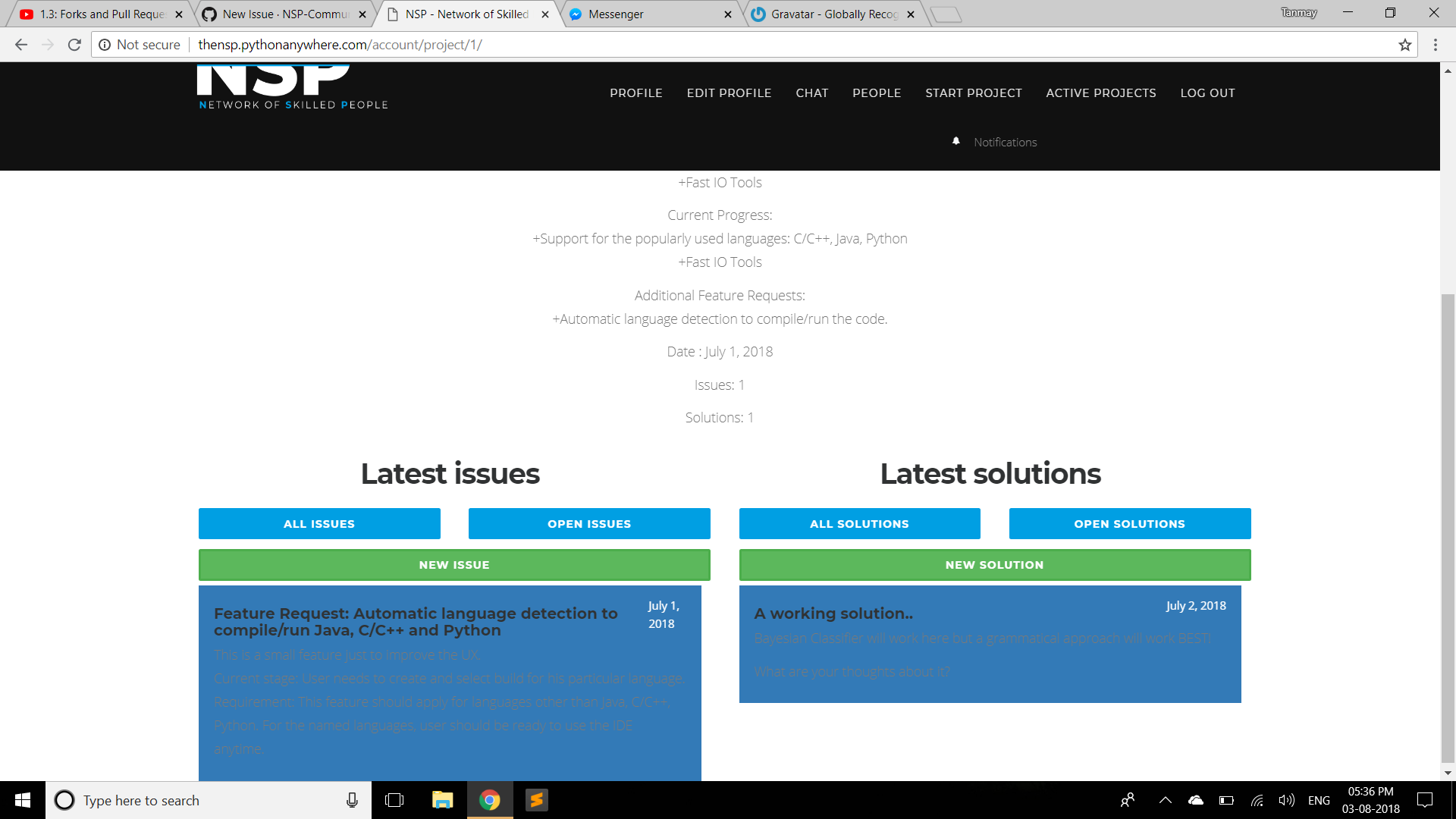 Issue description's text color in active projects page · Issue #121 · MFOSSociety/NSP · GitHub