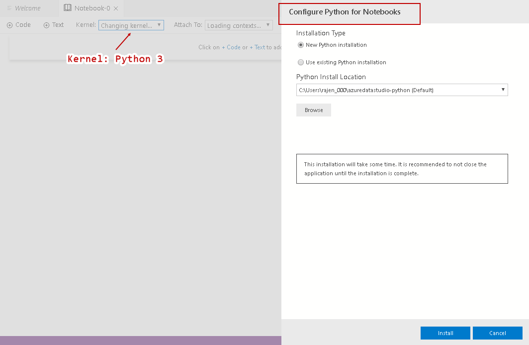 Failed to change Kernel · Issue #10429 · microsoft/azuredatastudio · GitHub