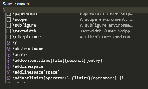 Writing \\ prompts the user added snippets · Issue #2001 · James-Yu/LaTeX-Workshop · GitHub