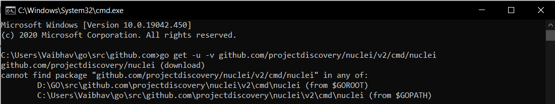 Can't install nuclei · Issue #284 · projectdiscovery/nuclei · GitHub