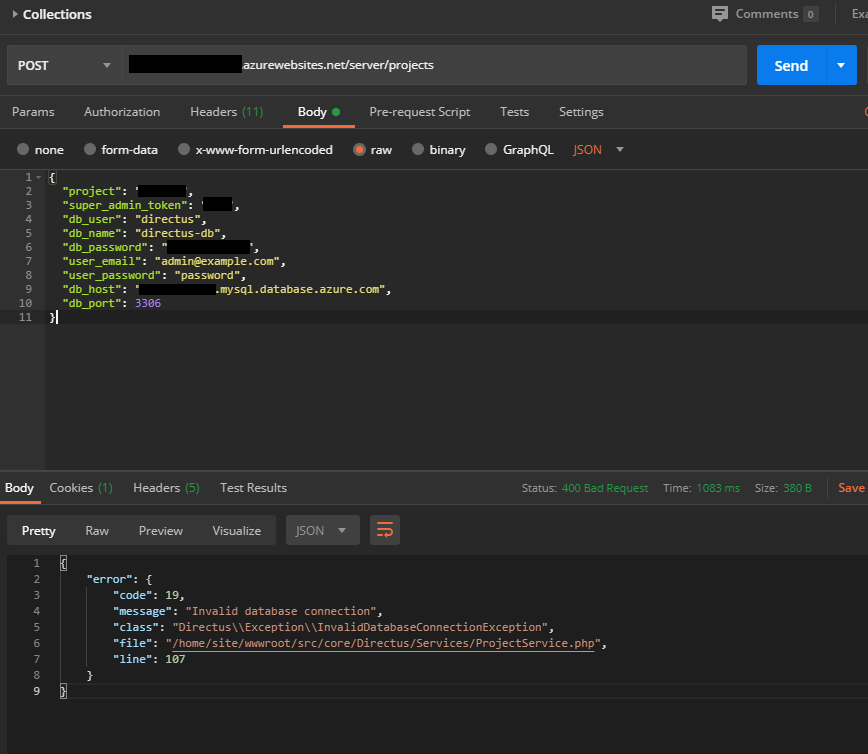 API with Azure Database for MySQL Server · Issue #1907 · directus/v8-archive · GitHub