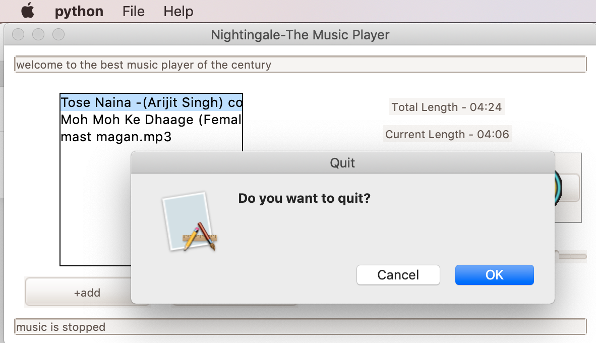 GitHub - harshitmuhal/Nightingale-The-Music-Player: GUI integrated ...