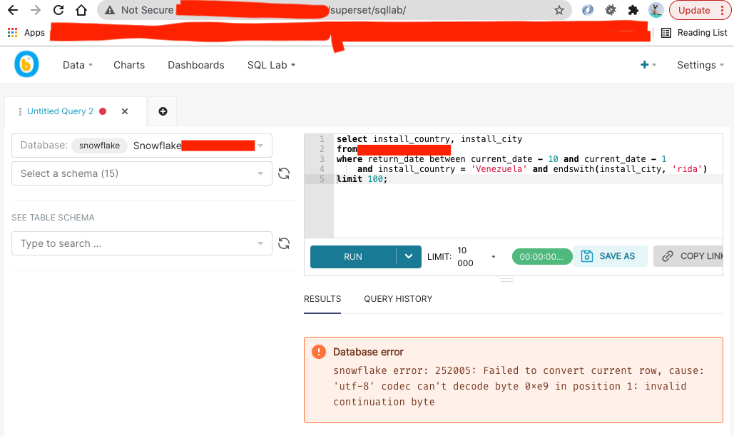 SqlLab page can't handle UTF-8 codec · Issue #16574 · apache/superset · GitHub