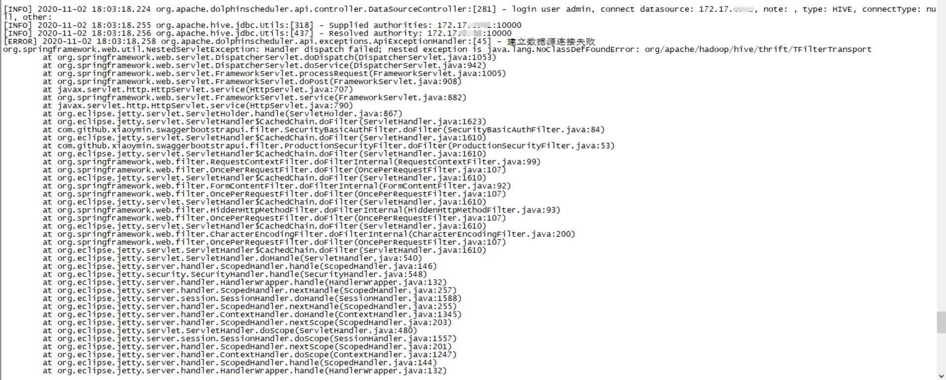 Failure to create a new hive source. What can be done about it? · Issue ...