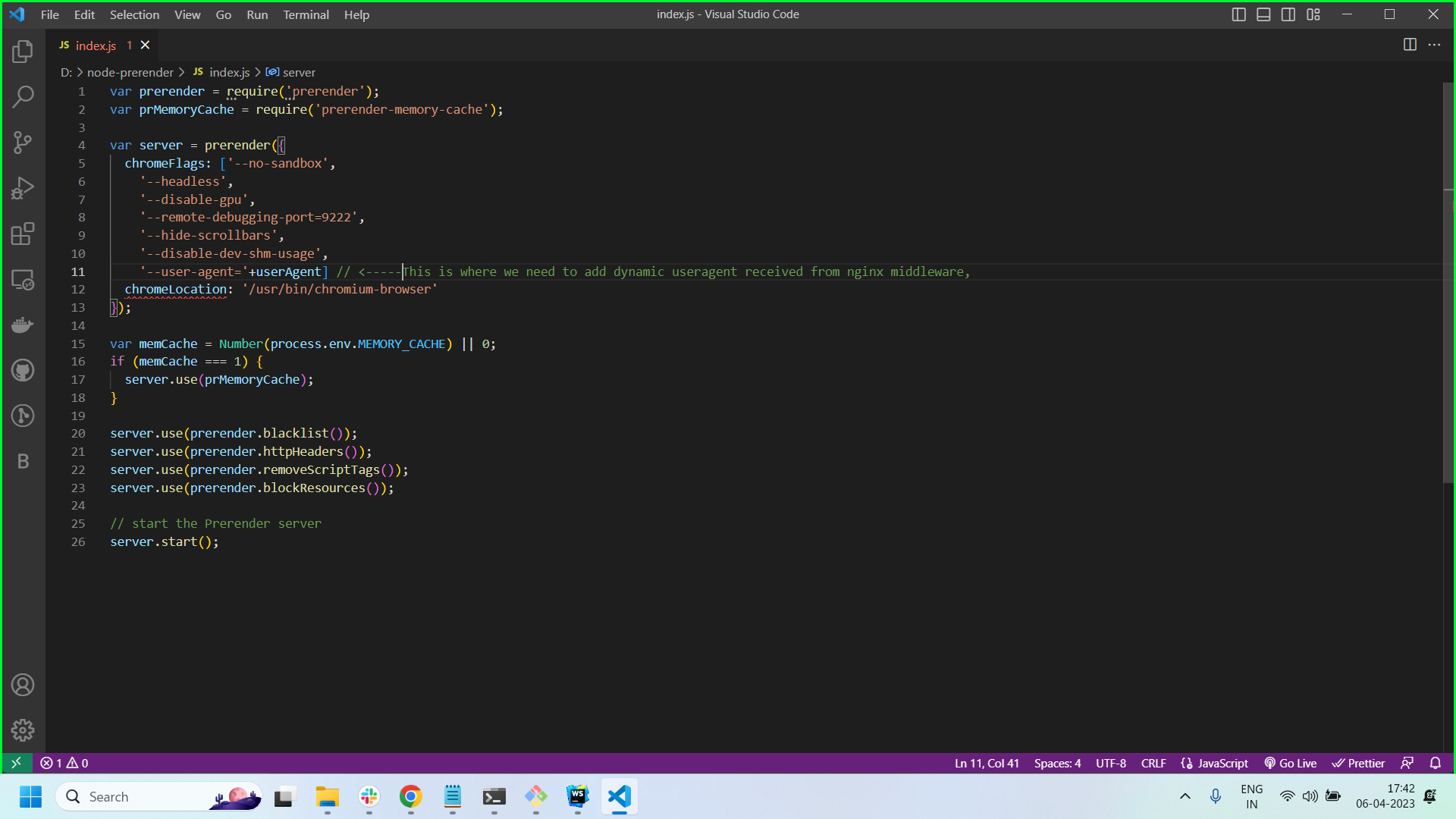 Unable to fetch Useragent header on Prerender Server · Issue #756 · prerender/prerender · GitHub