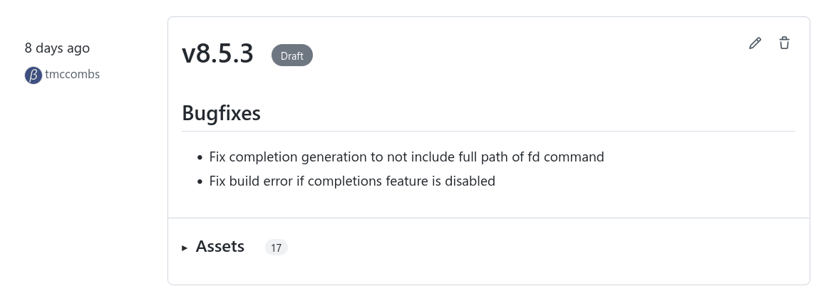 no artifacts for v8.5.3? · Issue #1180 · sharkdp/fd · GitHub