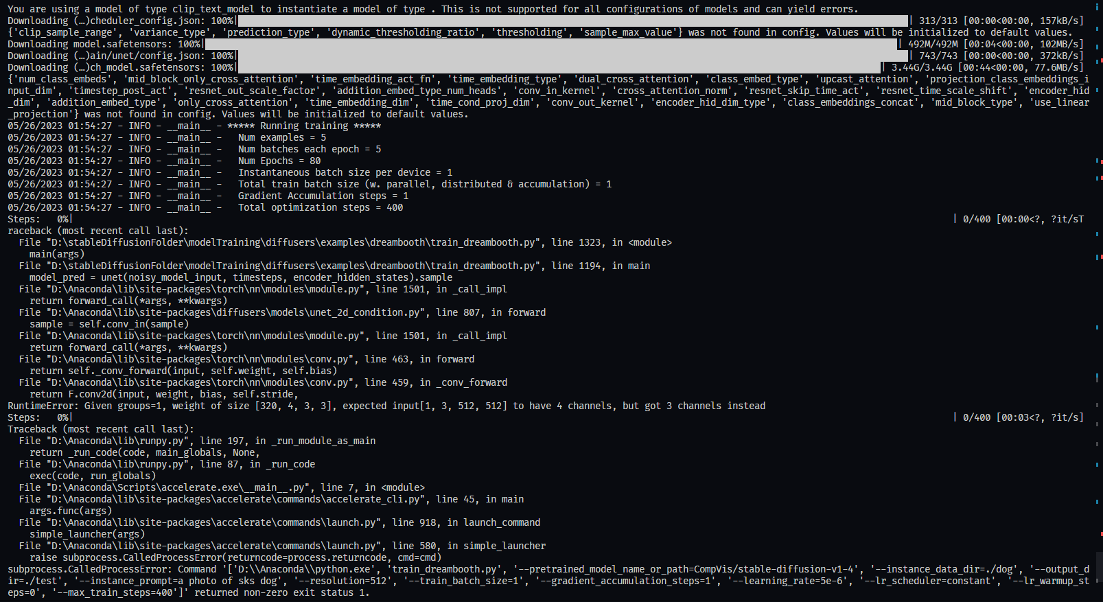 DreamBooth Diffusers tutorial failed · Issue #3584 · huggingface/diffusers · GitHub