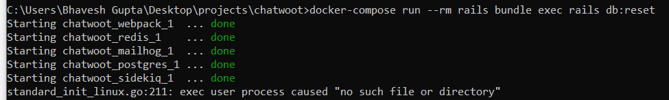Local Setup Failing When Using Docker · Issue 741 · Chatwoot Chatwoot · Github
