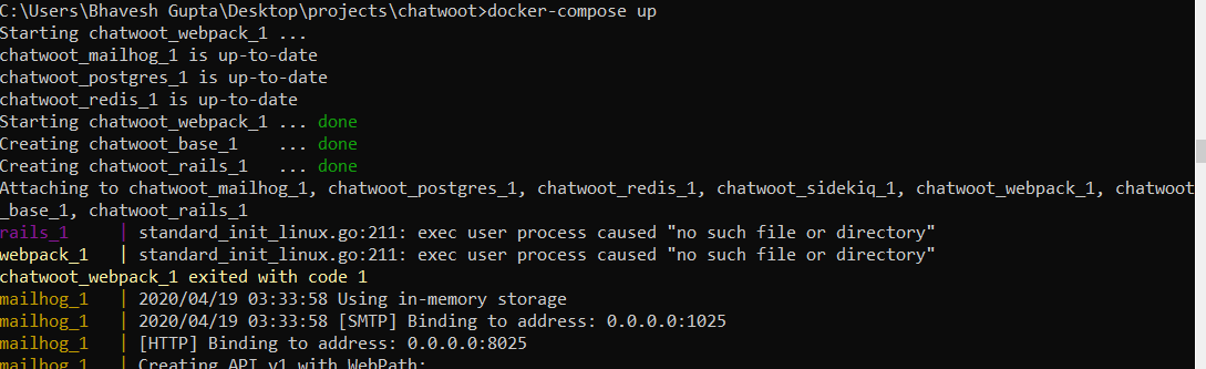 Local Setup Failing When Using Docker · Issue 741 · Chatwoot Chatwoot · Github