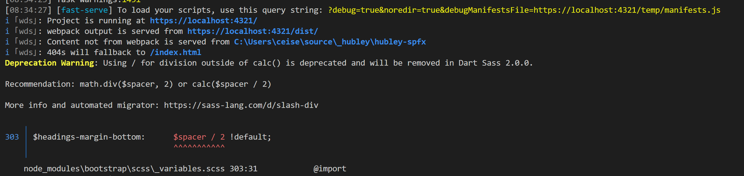 Dart Sass Deprecation warnings 1.15.2 project with fast-serve · Issue ...