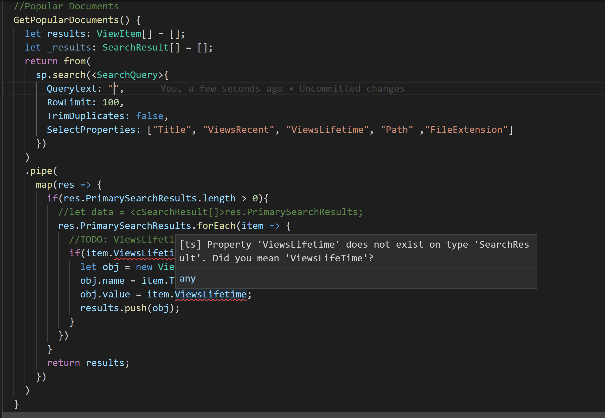 Issue with SearchResult interface ViewsLifetime property · Issue #191 · pnp/pnpjs · GitHub