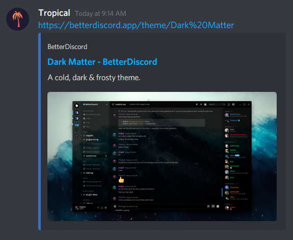 [Feature] Plugin/Theme Embed Sharing · Issue #771 · BetterDiscord/BetterDiscord · GitHub
