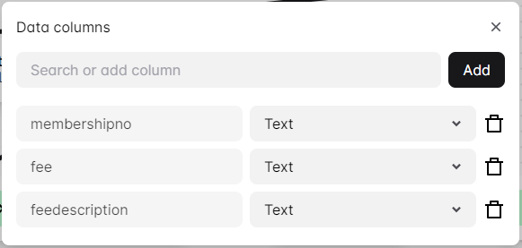How do I correctly format an object in Javascript to pass to Loop Data to use with DataColumns ...