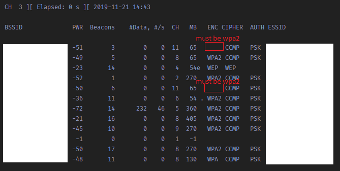 airodump-ng show spaces instead wpa2 encrypt · Issue #2098 · aircrack ...