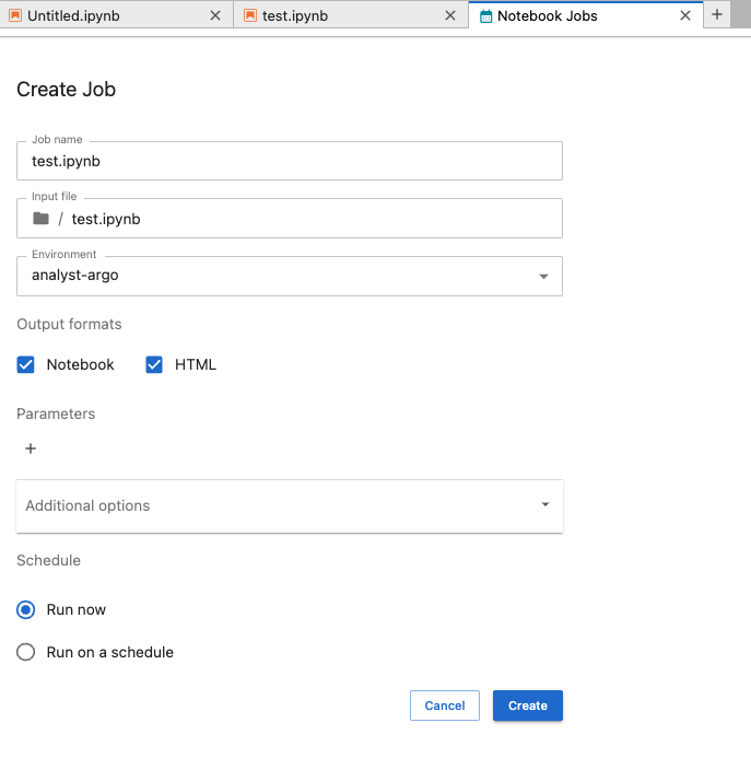 Add `Notebook Jobs` and `Notebook Job Definitions` buttons to the top ...