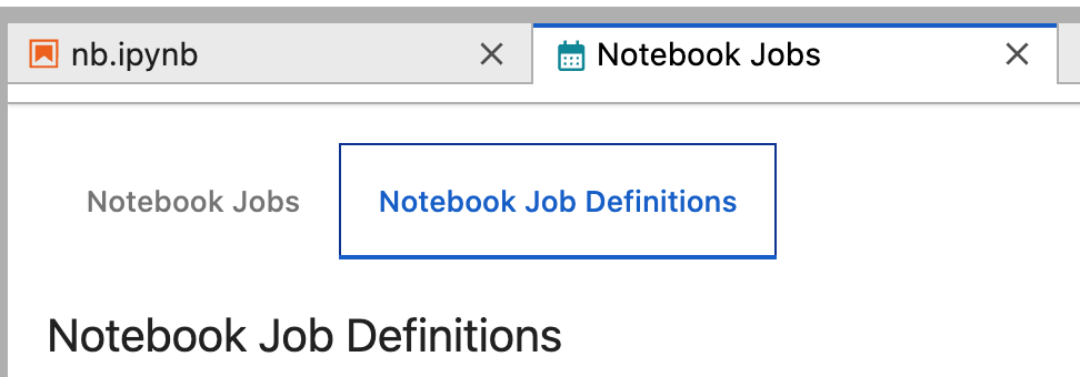 Add `Notebook Jobs` and `Notebook Job Definitions` buttons to the top ...