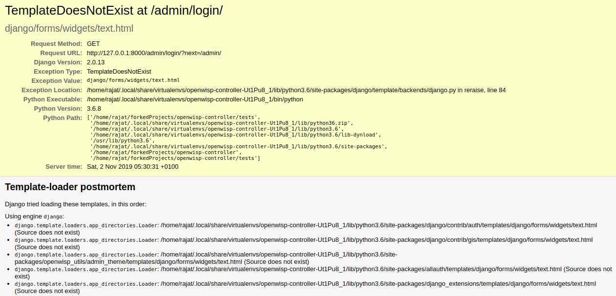 Templatedoesnotexist · Issue 122 · Openwisp Openwisp Controller · Github