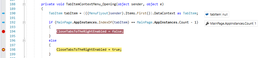 "Close tabs to the right" is shown even when there is only one tab ...