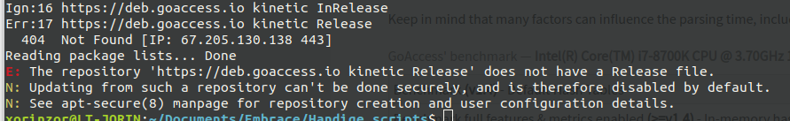 Release File Can T Be Found For Ubuntu 22 10 · Issue 2421 · Allinurl Goaccess · Github
