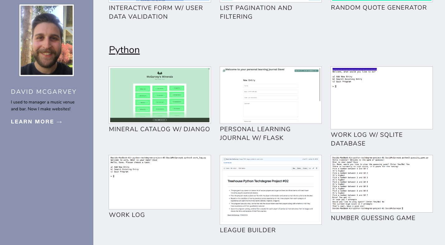 GitHub - DavidJMcGarvey/Portfolio-with-Static-Node-and-Express: Project Portfolio - Static Node ...