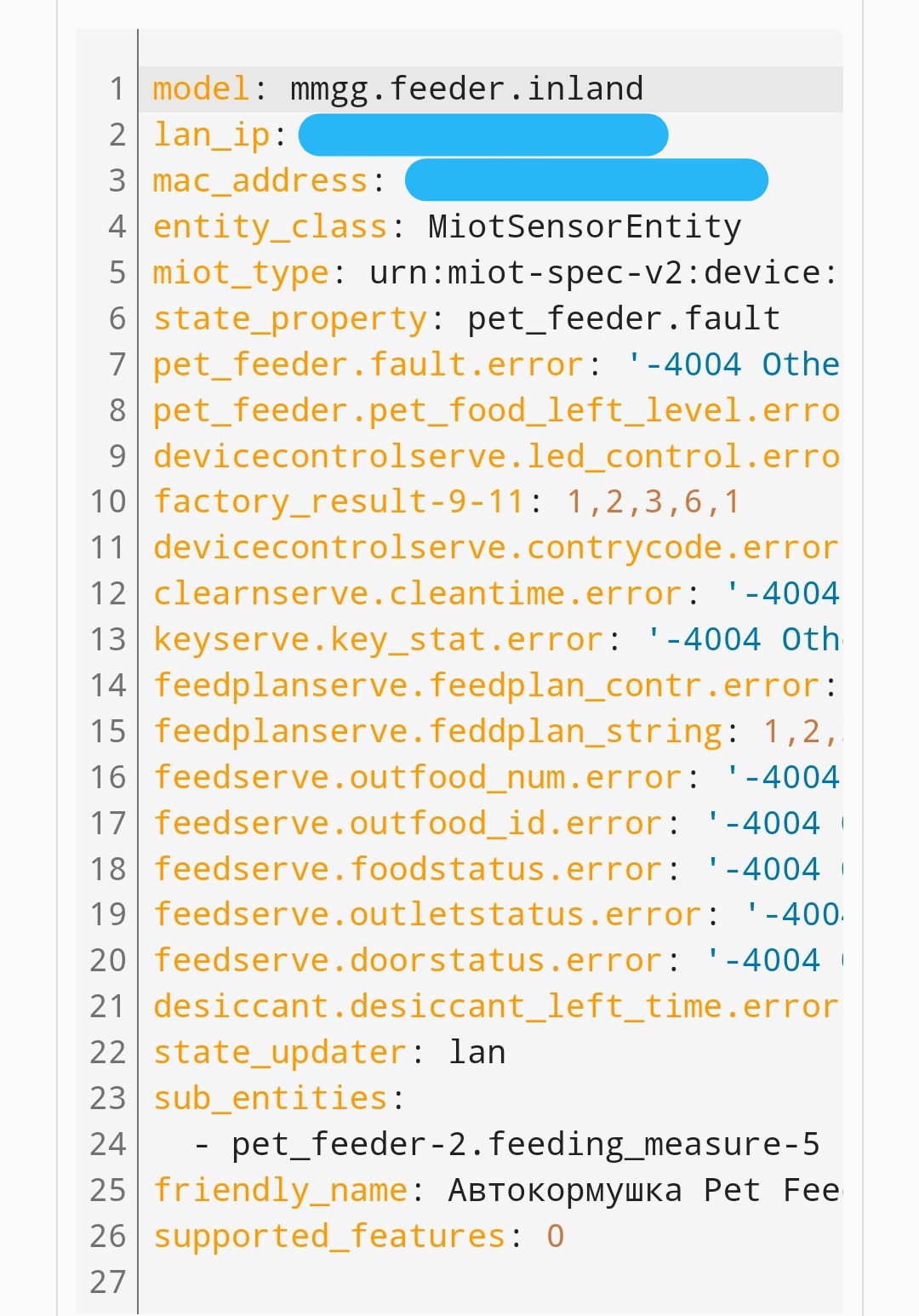 mmgg.feeder.inland sensors does not work · Issue #1085 · al-one/hass-xiaomi-miot · GitHub