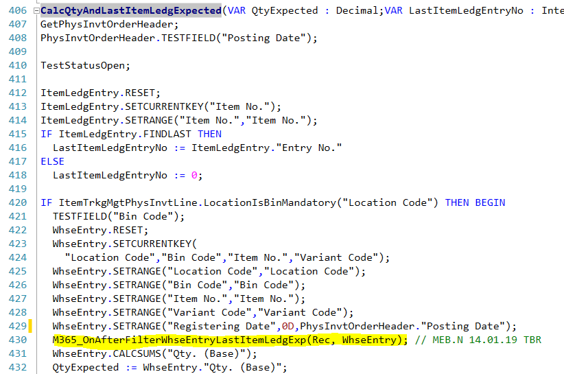 [Event Request] Table 5005351 function CalcQtyAndLastItemLedgExpected · Issue #832 · microsoft ...