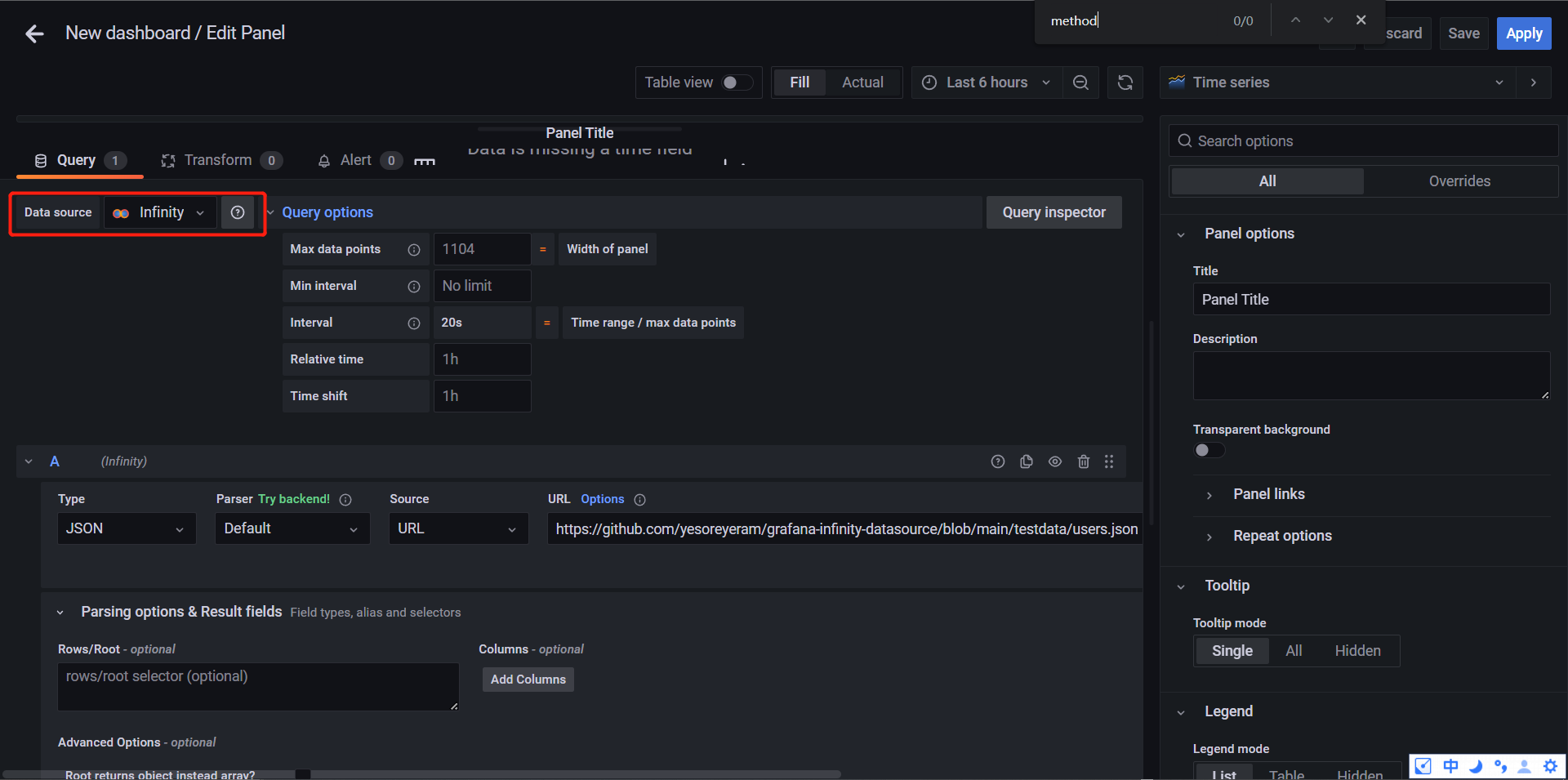 how to use post method? · grafana grafana-infinity-datasource ...