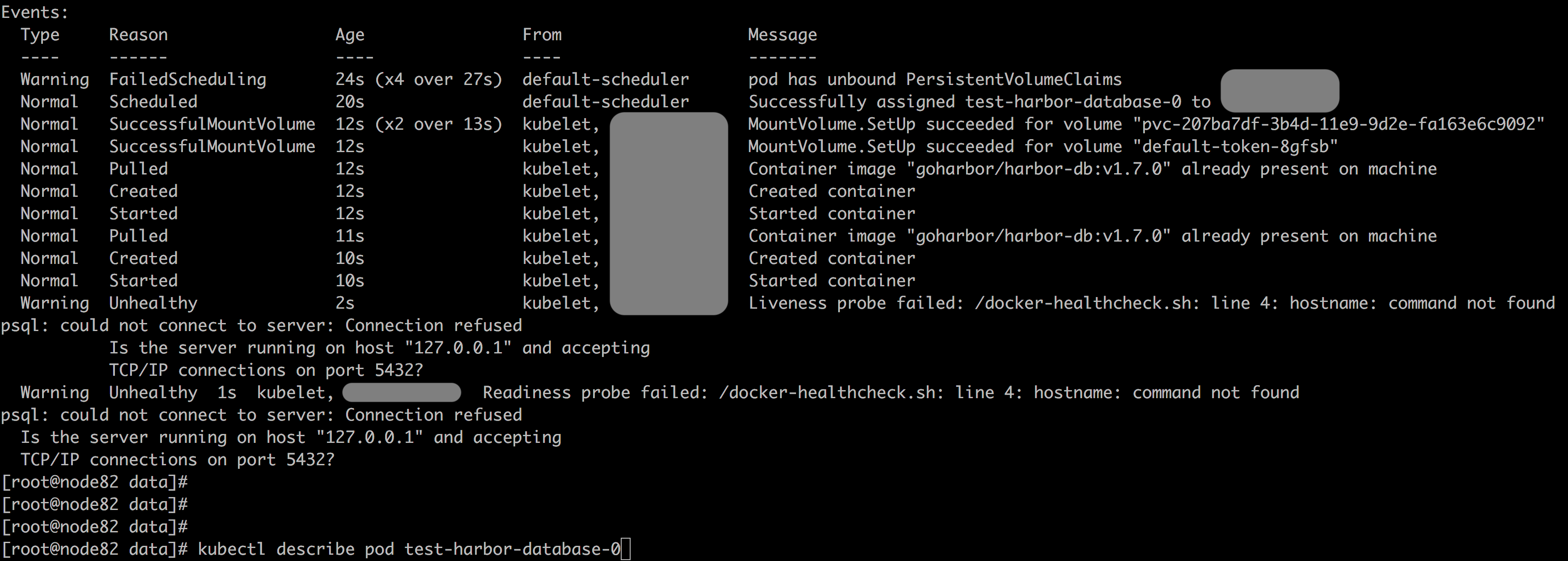 goharbor/harbor-db container hostname Command not found · Issue #7044 · goharbor/harbor · GitHub