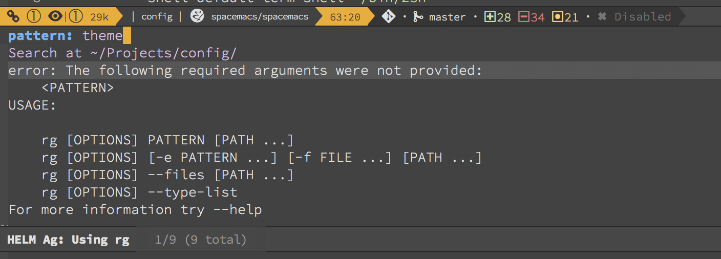 ripgrep / rg stops working with Helm / helm-ag · Issue #10953 · syl20bnr/spacemacs · GitHub