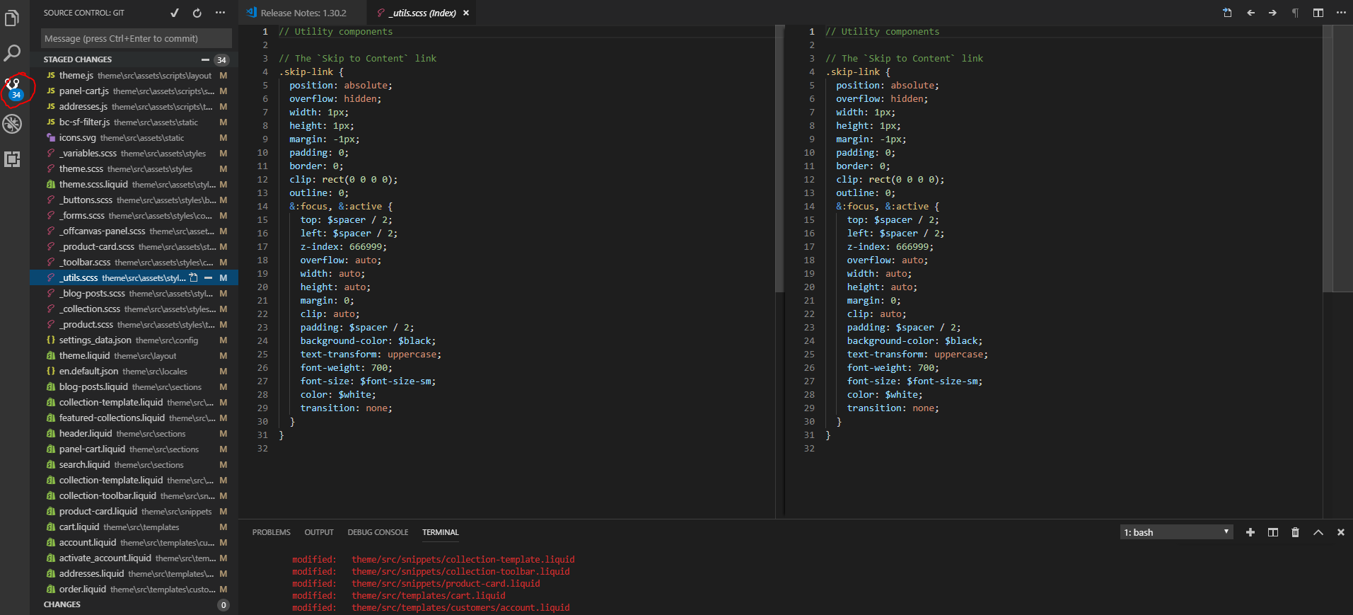 Changing Branch results to many Modified Files you didn't even touch ...