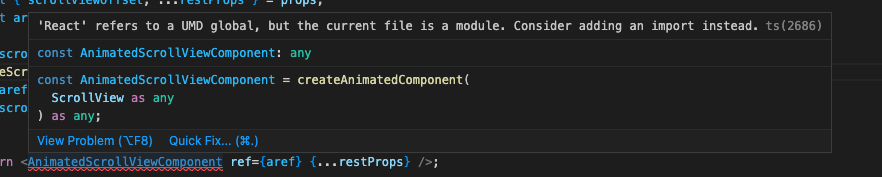 ScrollView is missing the React import · Issue #4514 · software-mansion/react-native-reanimated ...