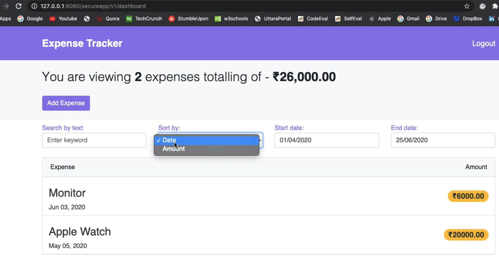 GitHub - dhanmeetsingh/ExpenseTracker