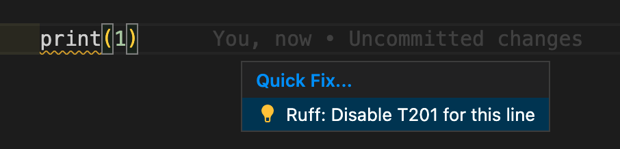 Quick Fix menu: add `noqa: ...` comment to suppress warning · Issue #148 · astral-sh/ruff-vscode ...