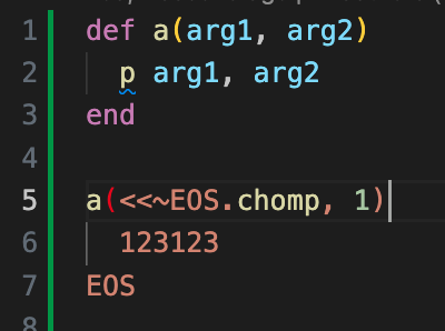 Syntax highlight of parens is broken when using heredoc as argument · Issue #766 · Shopify ...