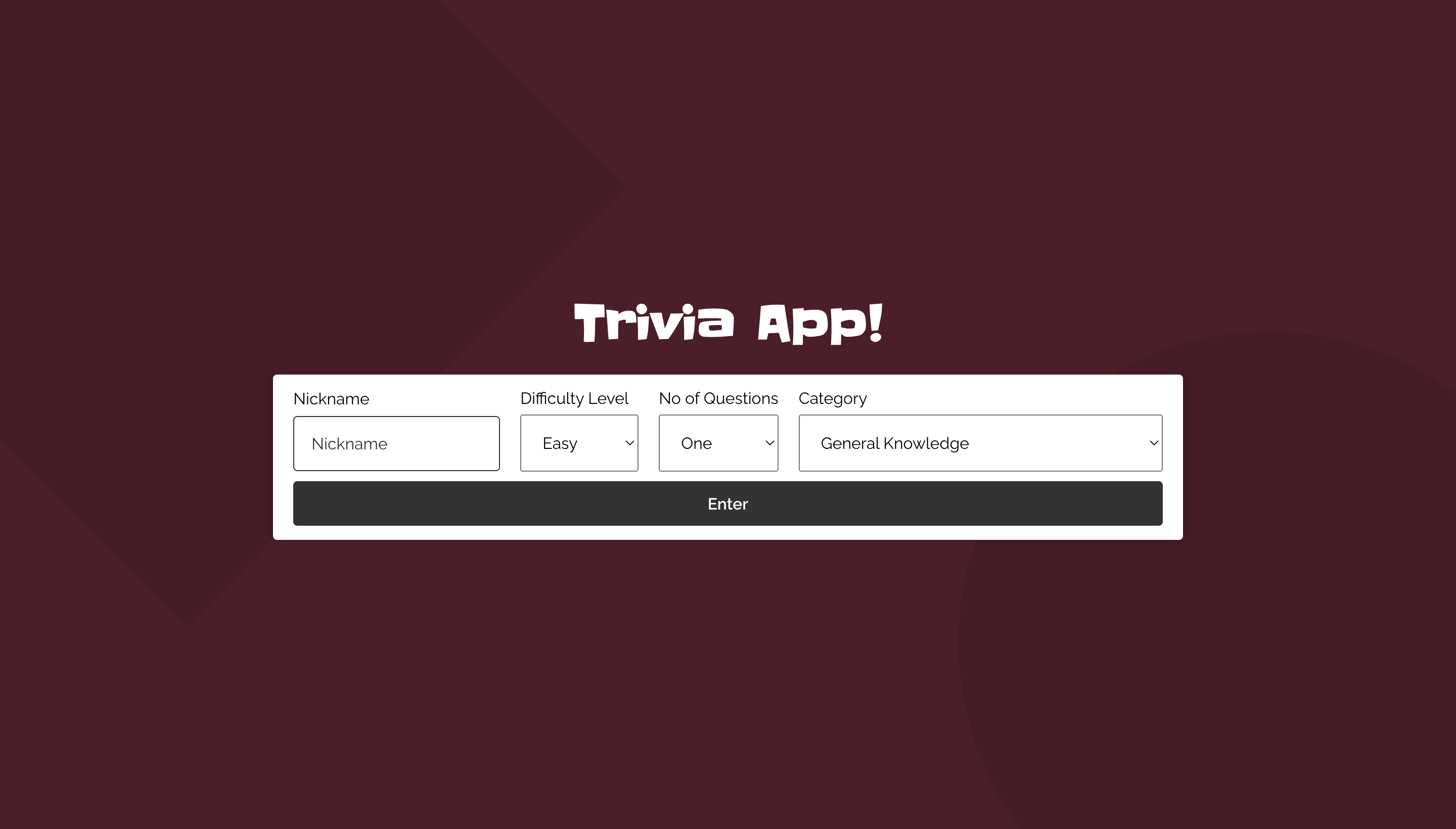 GitHub - joshtom/Trivia-App