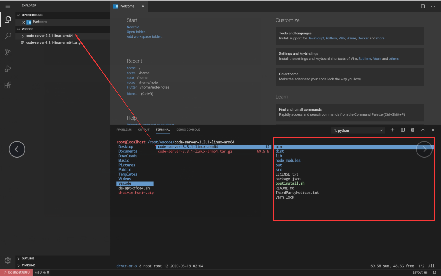 Files and folders are not displayed · Issue #1702 · coder/code-server · GitHub