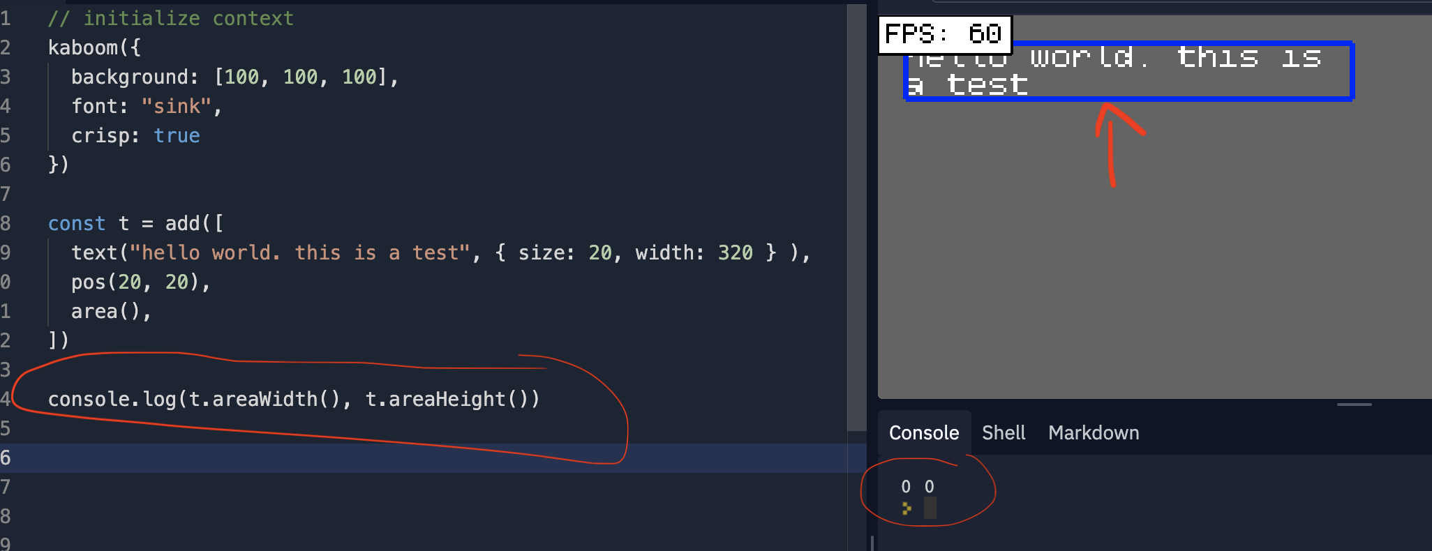 Bug? areaWidth() and areaHeight() always return zero · Issue #271 · replit/kaboom · GitHub