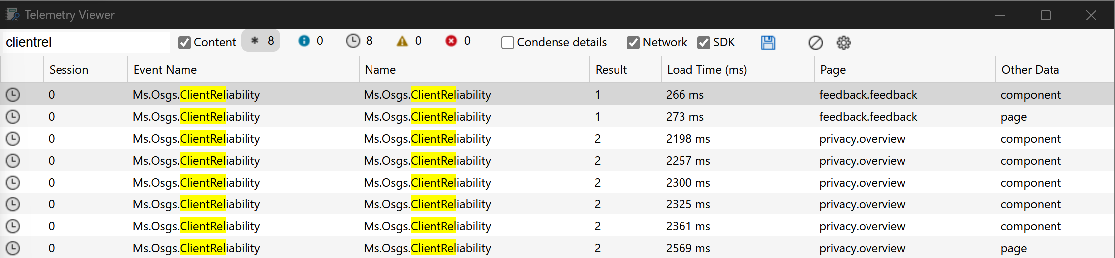 [BUG] column using data.name replaced with top-level name field in Telemetry Viewer · Issue ...