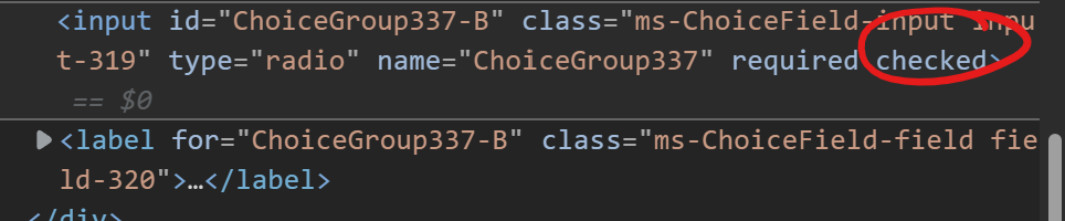 Choicegroup Checked Attribute Not Updating In Html · Issue 25605 · Microsoftfluentui · Github