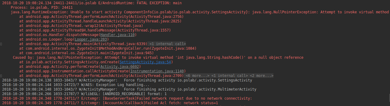 App Crashes While Opening Configurations In Accelerometer And Multimeter Activity · Issue 1416