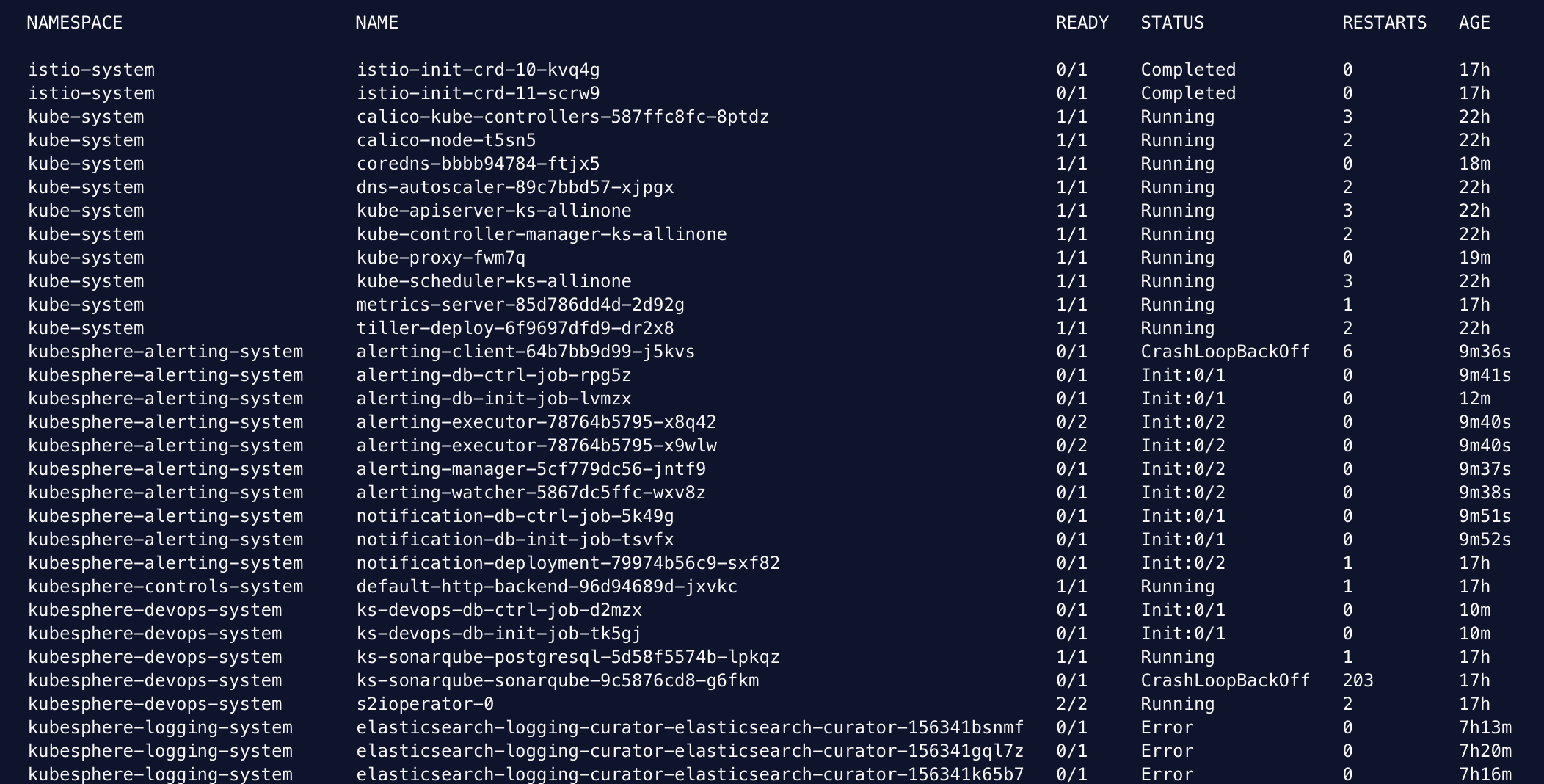安装错误 - 应该是DB问题 · Issue #588 · kubesphere/kubesphere · GitHub