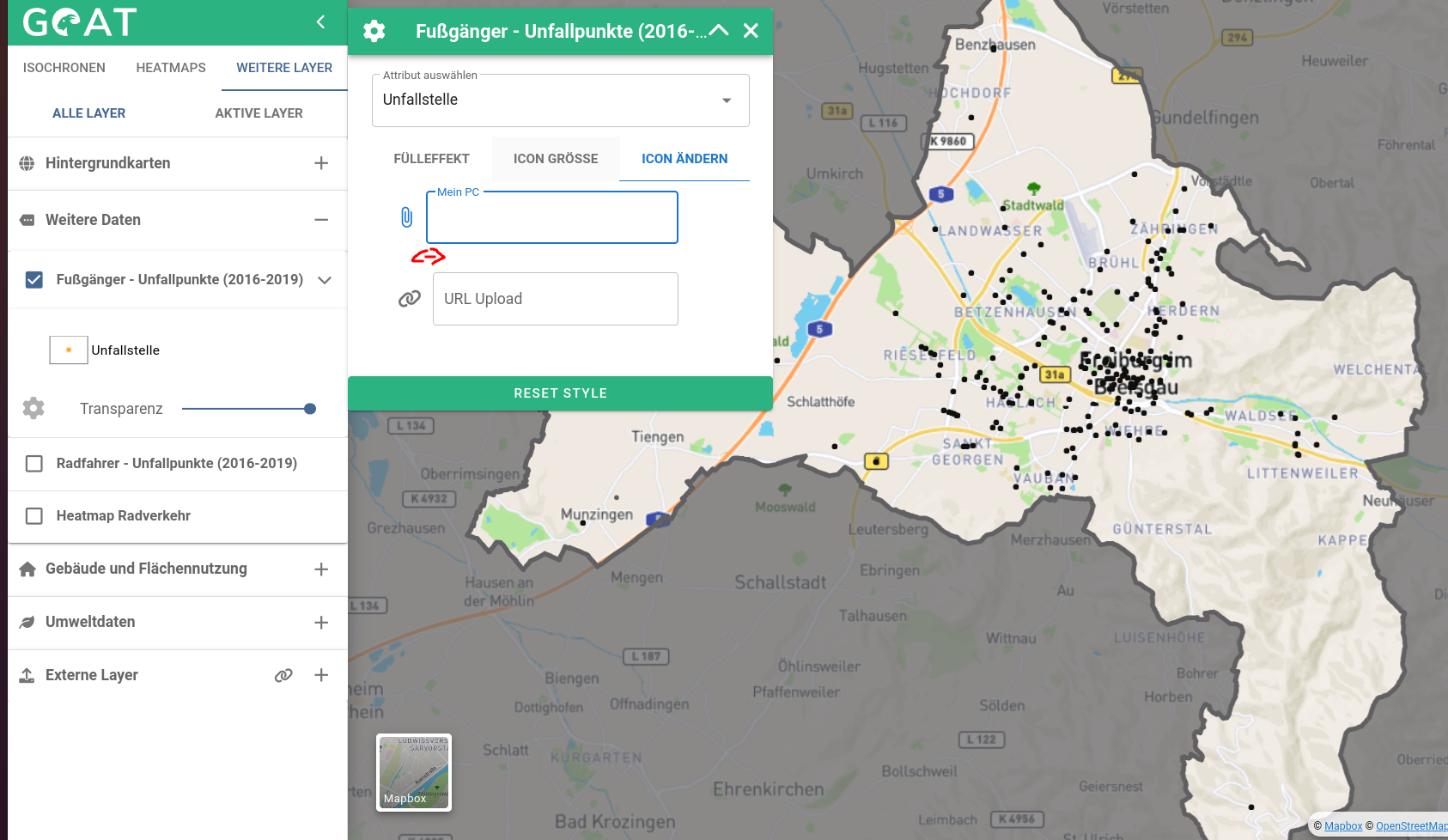 Bring two text boxes in line · Issue #1436 · goat-community/goat · GitHub