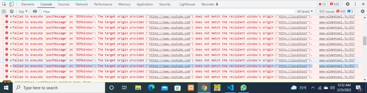 Failed To Execute Postmessage On Domwindow The Target Origin Provided Youtube