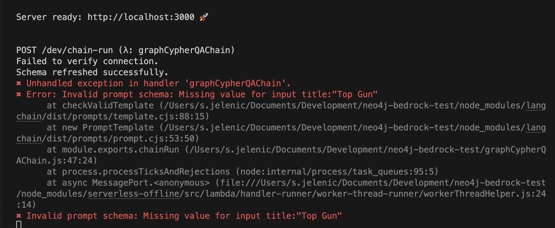 Issue: Invalid prompt schema: Missing value for input [GraphCypherQAChain][cypherPrompt] · Issue ...