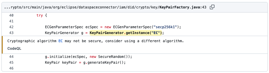 Investigate java-potentially-weak-cryptographic-algorithm CodeQL alerts · Issue #789 · eclipse ...