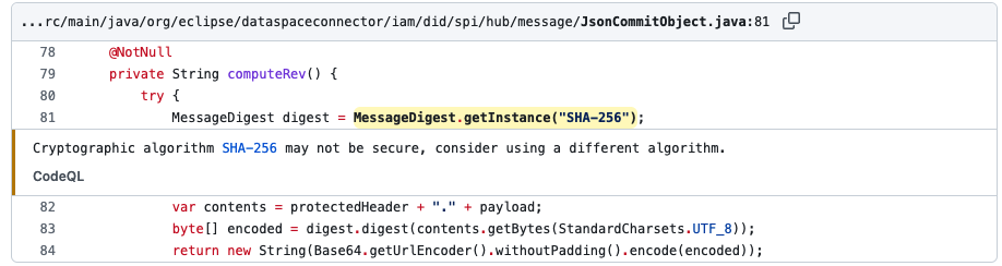 Investigate java-potentially-weak-cryptographic-algorithm CodeQL alerts · Issue #789 · eclipse ...