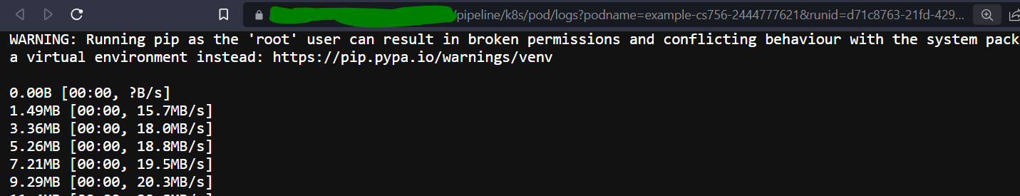 [frontend] tqdm logs not displayed correctly · Issue #9593 · kubeflow/pipelines · GitHub