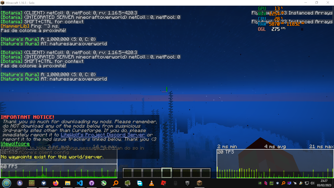 [1.16.5] Micro stutter in specific situations (tps + fps) · Issue #216 ...