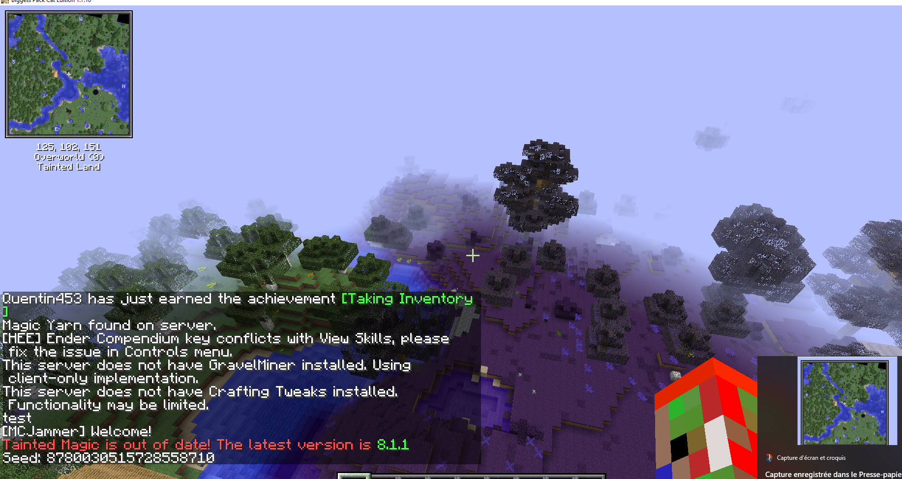 [1.7.10]: Tainted Land Biome from Thaumcraft have a bug with biome blend with xaero minimap ...
