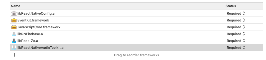 Ios Cannot Link · Issue 173 · React Native Audio Toolkitreact Native 7592